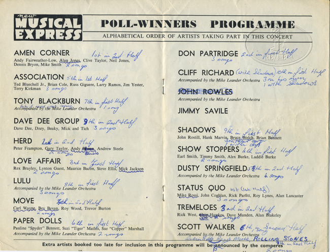 NME-concert 1968, why no film?